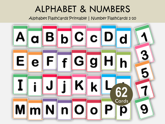 Alphabet & Number Flashcards Printable | Uppercase & Lowercase ABC and ...