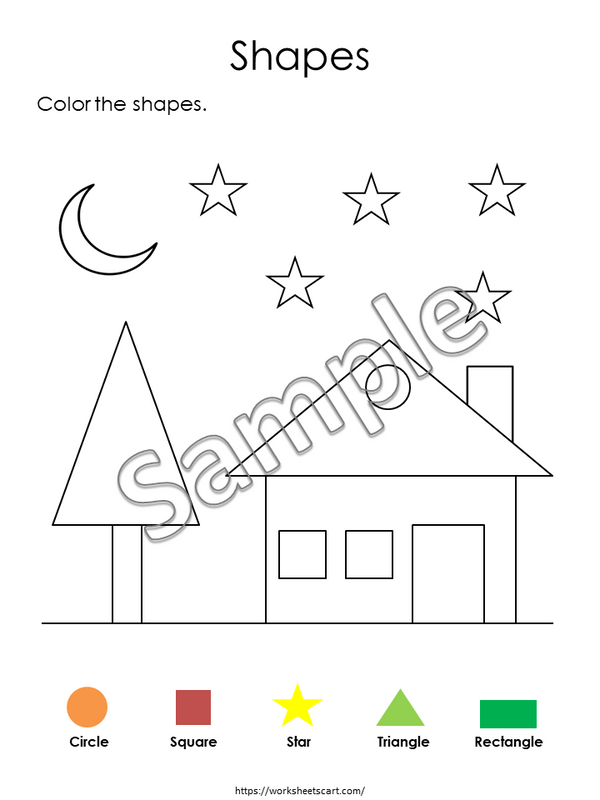 2D Shapes Worksheets Printable | Tracing, Matching and Coloring Activi ...