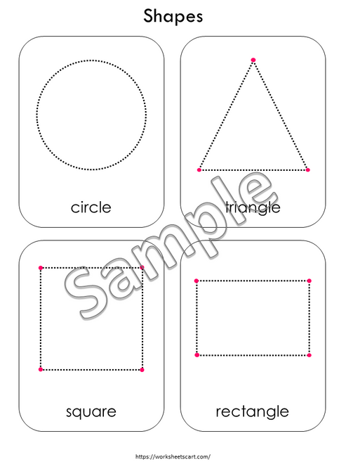 Dotted 2D Shape Tracing Cards Printable | Preschool & Toddler Learning ...