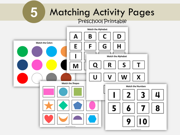 Preschool Binder, PreK Activities, Busy Book Printable, Matching Game ...