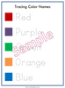 Color Word Tracing Worksheets Printable | Learn & Trace Color Names ...