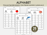 Dab It Alphabet Worksheets A-Z | Preschool & Kindergarten Letter Recog ...