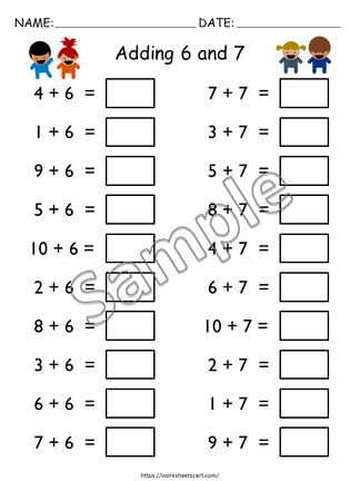 Addition and Subtraction Facts Worksheets Printable | Numbers up to 10 ...