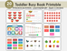 Toddler Busy Book Printable Worksheets, Preschool First Learning Binde ...