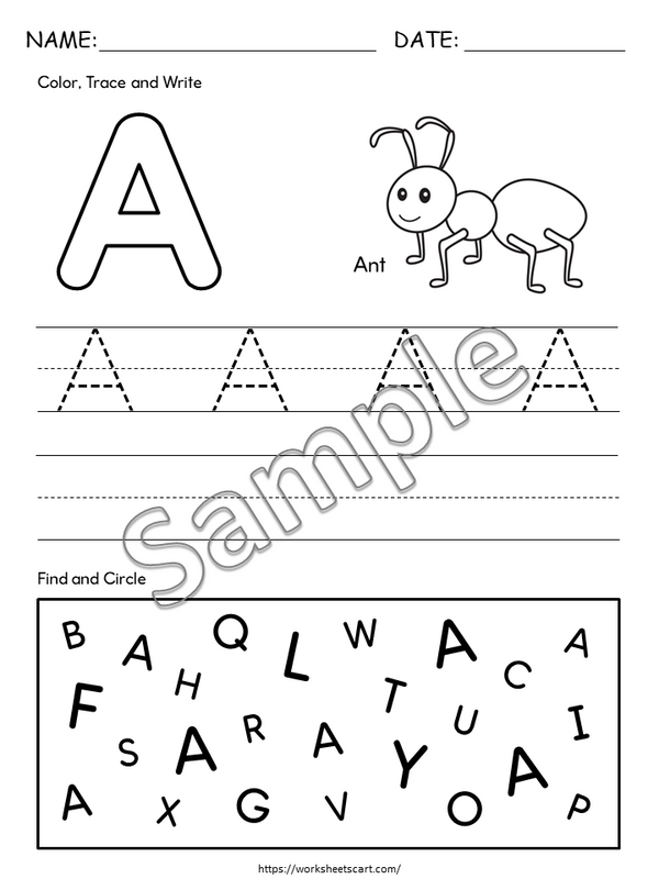 Alphabet Tracing Worksheets Printable for Pre-K Preschool Kindergarten ...