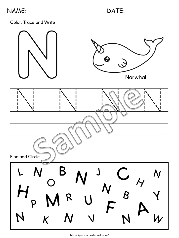 Alphabet Tracing Worksheets Printable for Pre-K Preschool Kindergarten ...