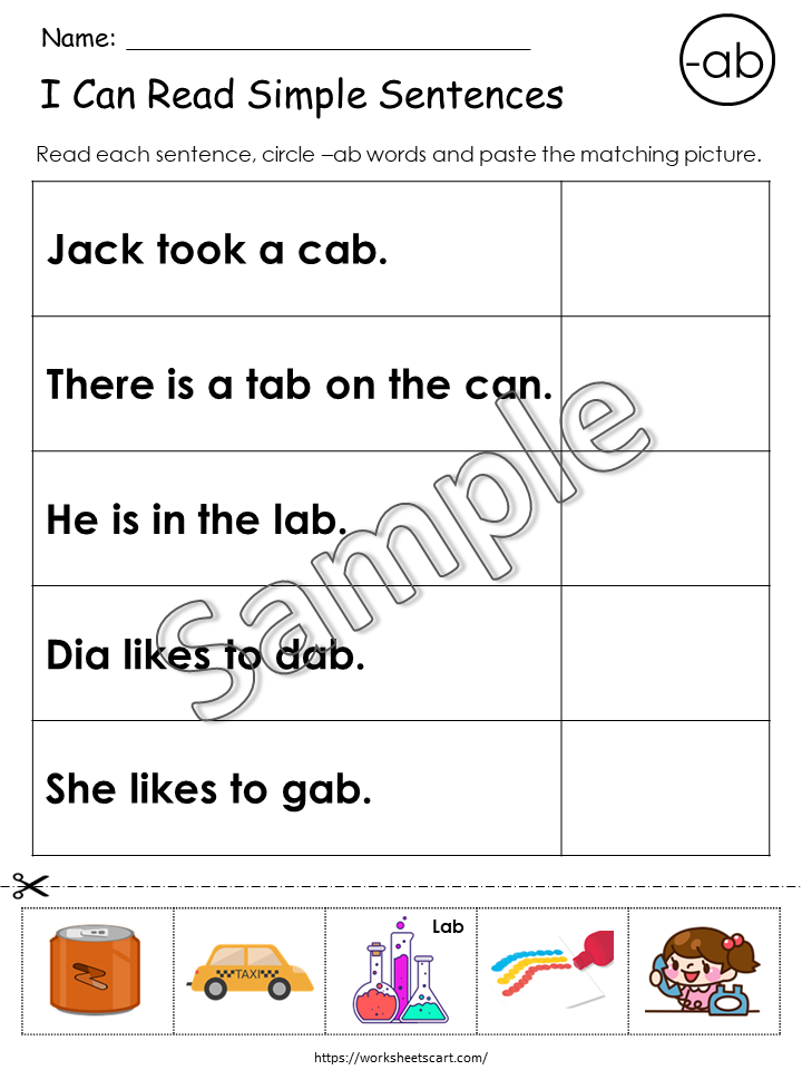 CVC Words, CVC Sentences Worksheets, Reading Simple CVC Sentences, Pho ...