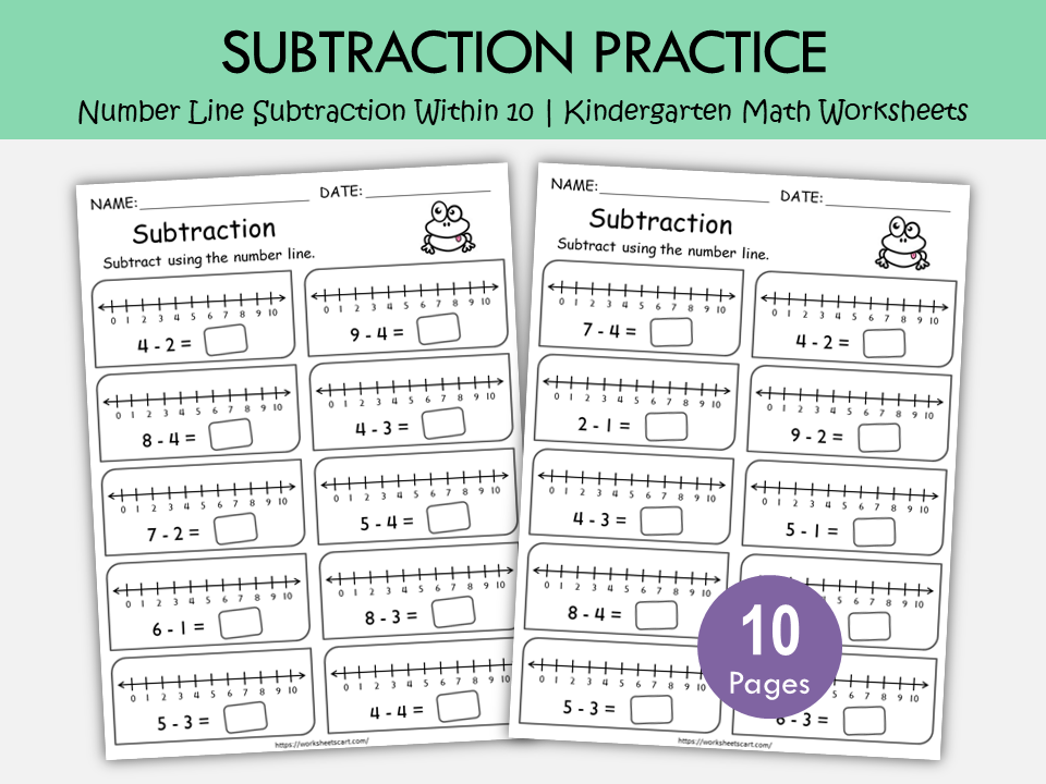 Subtraction Worksheet for Grade 1, Number Line Subtraction Worksheets ...