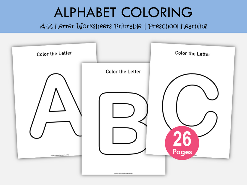 Alphabet Coloring Pages, Preschool ABC Coloring Book, Preschool Activi ...