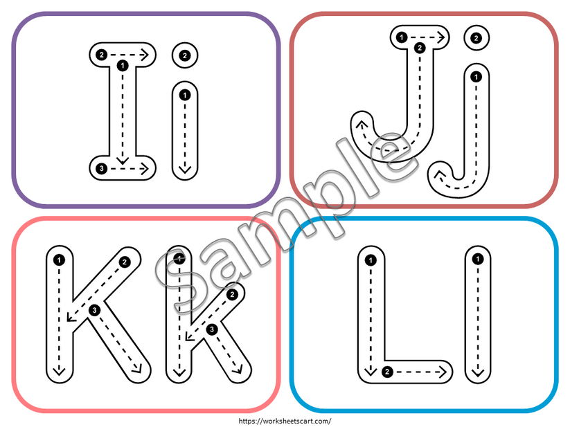 Alphabet Tracing Cards, Letter Tracing, Letter of the Alphabet Workshe ...