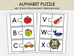 Alphabet Matching Puzzle Beginning Sounds Phonics ABC Letters Activity ...